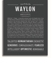 Waylon | Name Art Print – Name Stories