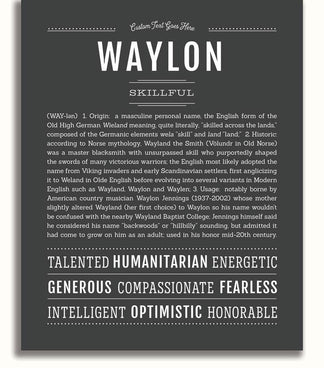 Waylon | Name Art Print – Name Stories