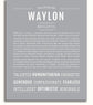 Waylon Personalized Name Meaning Art Prints – Name Stories