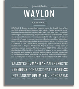 Waylon | Name Art Print – Name Stories