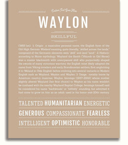Waylon | Name Art Print – Name Stories