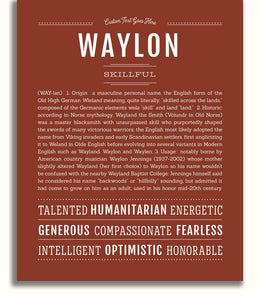Waylon | Name Art Print – Name Stories