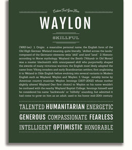 Waylon | Name Art Print – Name Stories