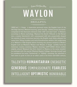 Waylon | Name Art Print – Name Stories