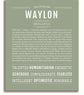 Waylon Personalized Name Meaning Art Prints – Name Stories