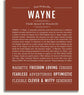 Wayne Personalized Name Meaning Art Prints – Name Stories