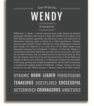 Wendy | Name Art Print – Name Stories