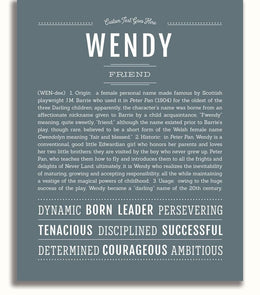 Wendy | Name Art Print – Name Stories