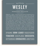 Wesley | Name Art Print – Name Stories