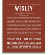 Wesley | Name Art Print – Name Stories