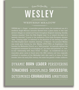 Wesley | Name Art Print – Name Stories