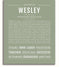 Wesley Personalized Name Meaning Art Prints – Name Stories