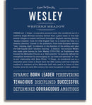 Wesley Personalized Name Meaning Art Prints – Name Stories