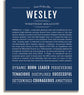 Wesley Personalized Name Meaning Art Prints – Name Stories