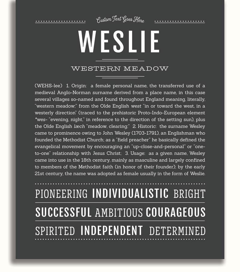 Weslie | Name Art Print – Name Stories