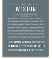 Weston | Name Art Print – Name Stories