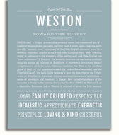 Weston | Name Art Print – Name Stories