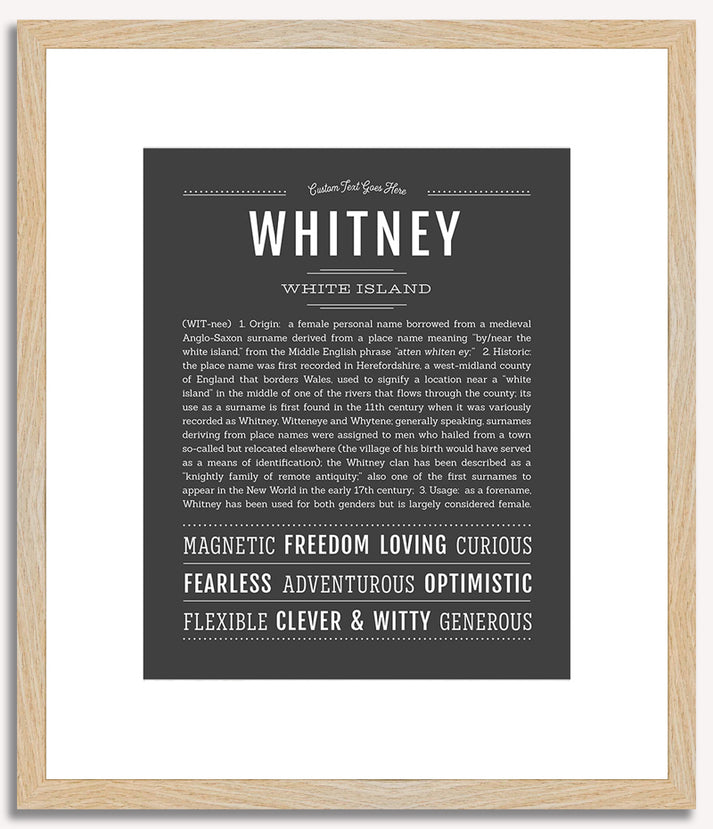 Whitney (female) | Name Art Print - Personalized Custom Gifts – Name ...