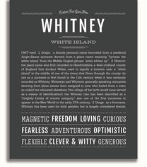 Whitney | Name Art Print – Name Stories