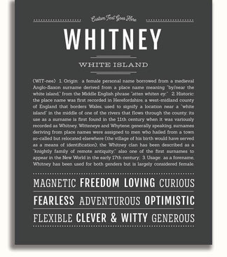 Whitney | Name Art Print – Name Stories