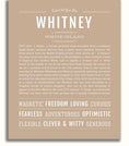 Whitney | Name Art Print – Name Stories