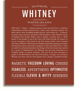 Whitney | Name Art Print – Name Stories
