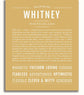 Whitney | Name Art Print – Name Stories