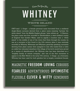 Whitney | Name Art Print – Name Stories