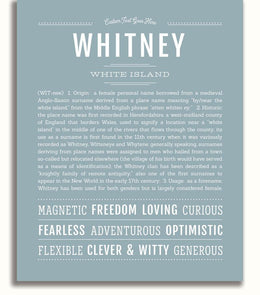 Whitney | Name Art Print – Name Stories
