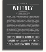 Whitney (female) | Name Art Print – Name Stories