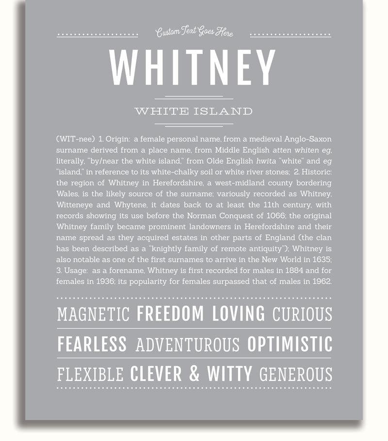 Whitney (female) | Name Art Print – Name Stories