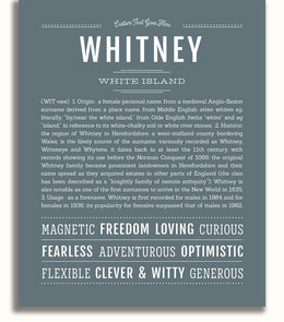 Whitney (female) | Name Art Print – Name Stories