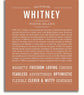 Whitney (female) | Name Art Print – Name Stories