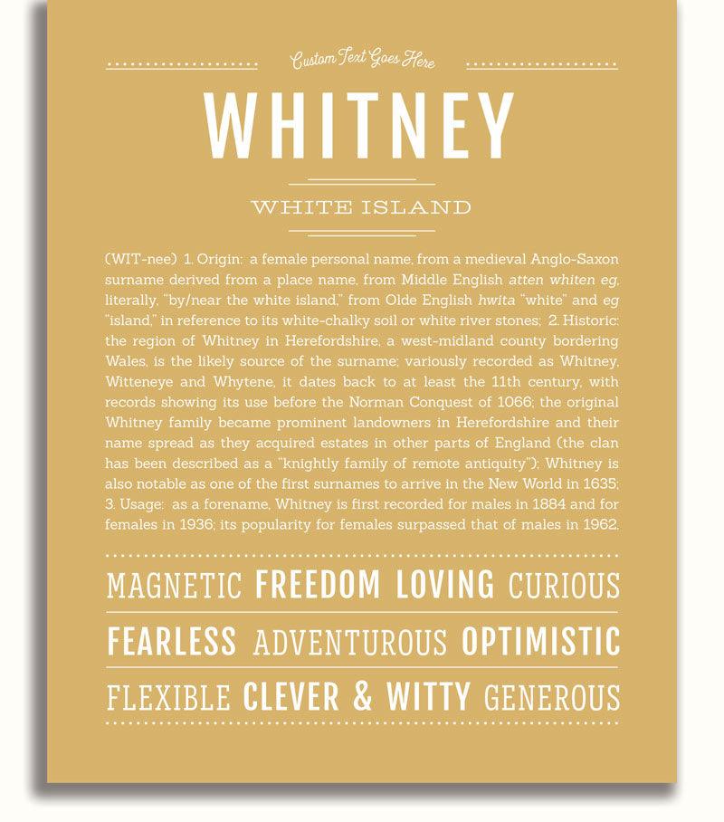 Whitney (female) | Name Art Print - Personalized Custom Gifts – Name ...