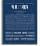 Whitney Personalized Name Meaning Art Prints – Name Stories