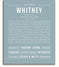 Whitney Personalized Name Meaning Art Prints – Name Stories