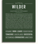 Wilder Personalized Name Meaning Art Prints – Name Stories