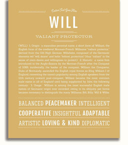 Will | Name Art Print – Name Stories