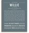 Willie Personalized Name Meaning Art Prints – Name Stories