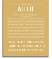 Willie Personalized Name Meaning Art Prints – Name Stories