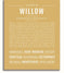 Willow Personalized Name Meaning Art Prints – Name Stories