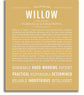 Willow Personalized Name Meaning Art Prints – Name Stories