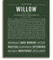 Willow Personalized Name Meaning Art Prints – Name Stories