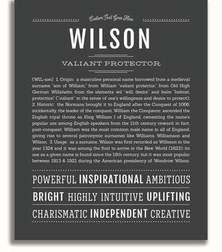 Wilson | Name Art Print – Name Stories