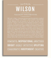 Wilson Personalized Name Meaning Art Prints – Name Stories