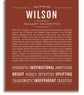 Wilson Personalized Name Meaning Art Prints – Name Stories