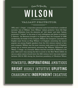 Wilson | Name Art Print – Name Stories