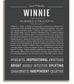 Winnie Personalized Name Meaning Art Prints – Name Stories