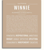 Winnie Personalized Name Meaning Art Prints – Name Stories