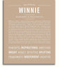 Winnie | Name Art Print – Name Stories